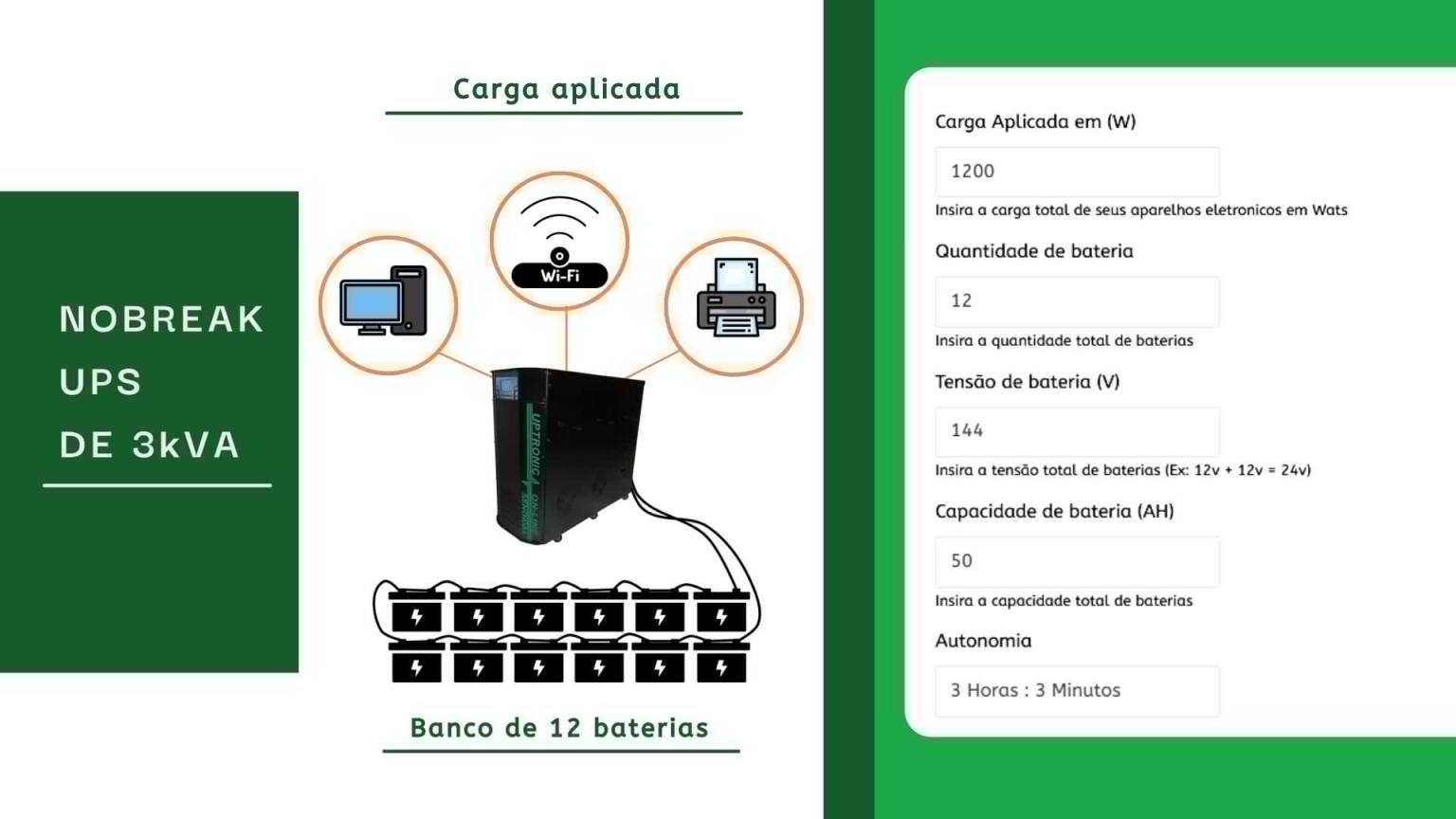 CALCULO DE AUTONOMIA DE NOBREAK – UPTRONIC SE